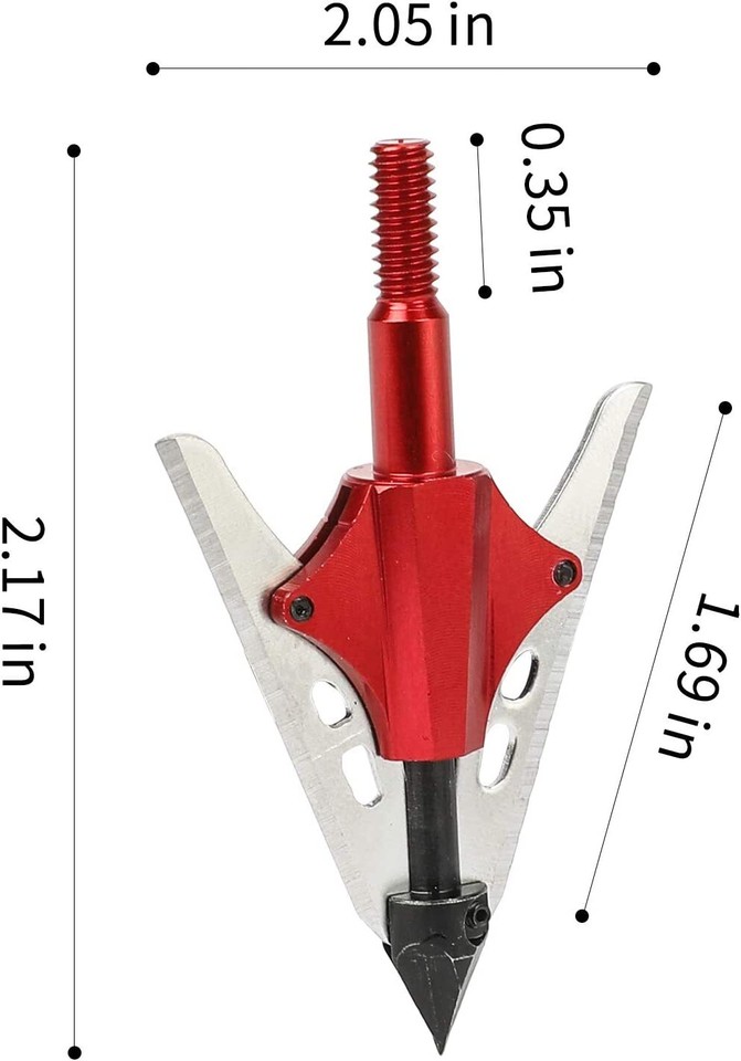 12Pcs BloodRunner Hunting Broadheads 100Gr 2 Spring Slide Retractable ...