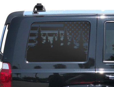 USA Flag w/ Forest Decal Fits Jeep Commander 2005-2010 Windows XK ...