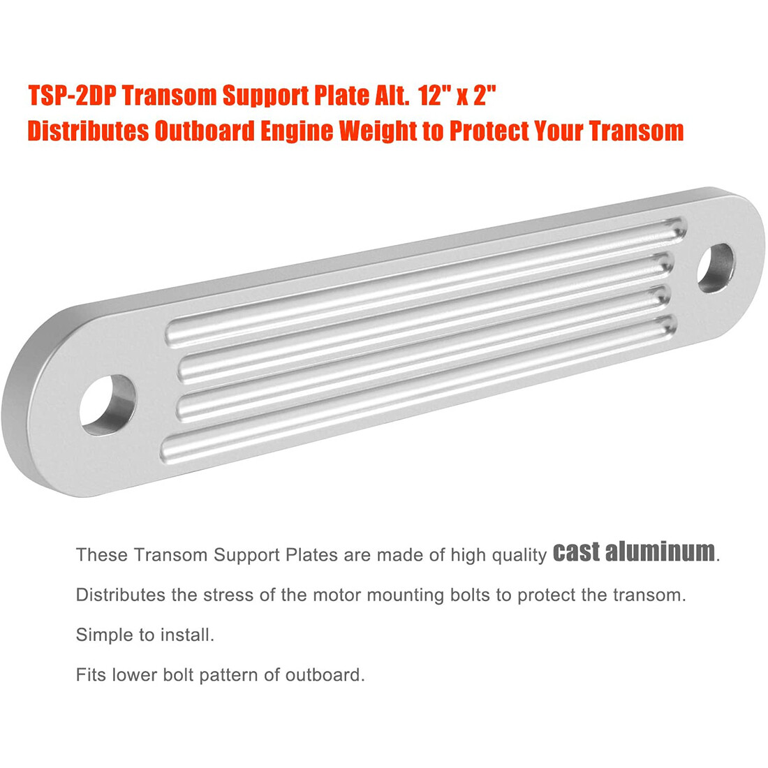 TH Marine Transom Support Plate TSP-2-DP Lower Bolt Hole Pattern ...