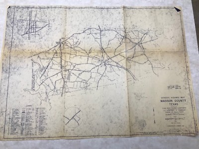 1962 General Highway Map Madison County Texas | eBay