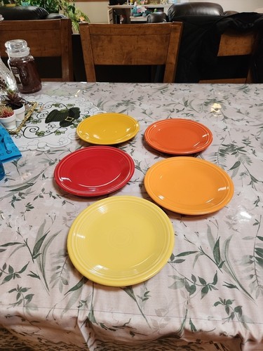 FIESTA SET OF 5 SALAD APPETIZER PLATES RAINBOW MIX 7.25" FIESTAWARE! | eBay