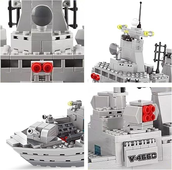 Military Navy Destroyer Ship Building Blocks 528PCS for Kids & Adults ...