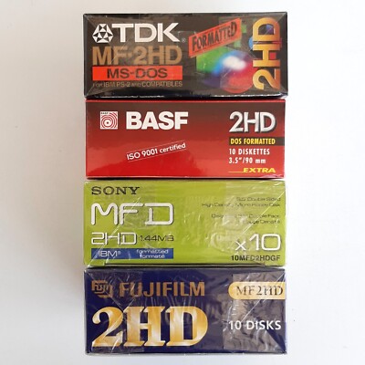Floppy Disk MF 2HD da 10 Unità Fuji Sony Basf Tdk - 4 Scatole Sigillate ...