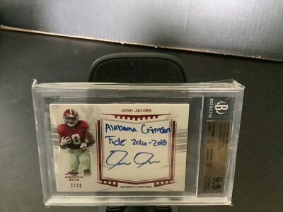 2019 LEAF TRINITY RED SPECTRUM #JJ3 JOSH JACOBS 2/10 BGS 9.5 AUTO 10 | eBay