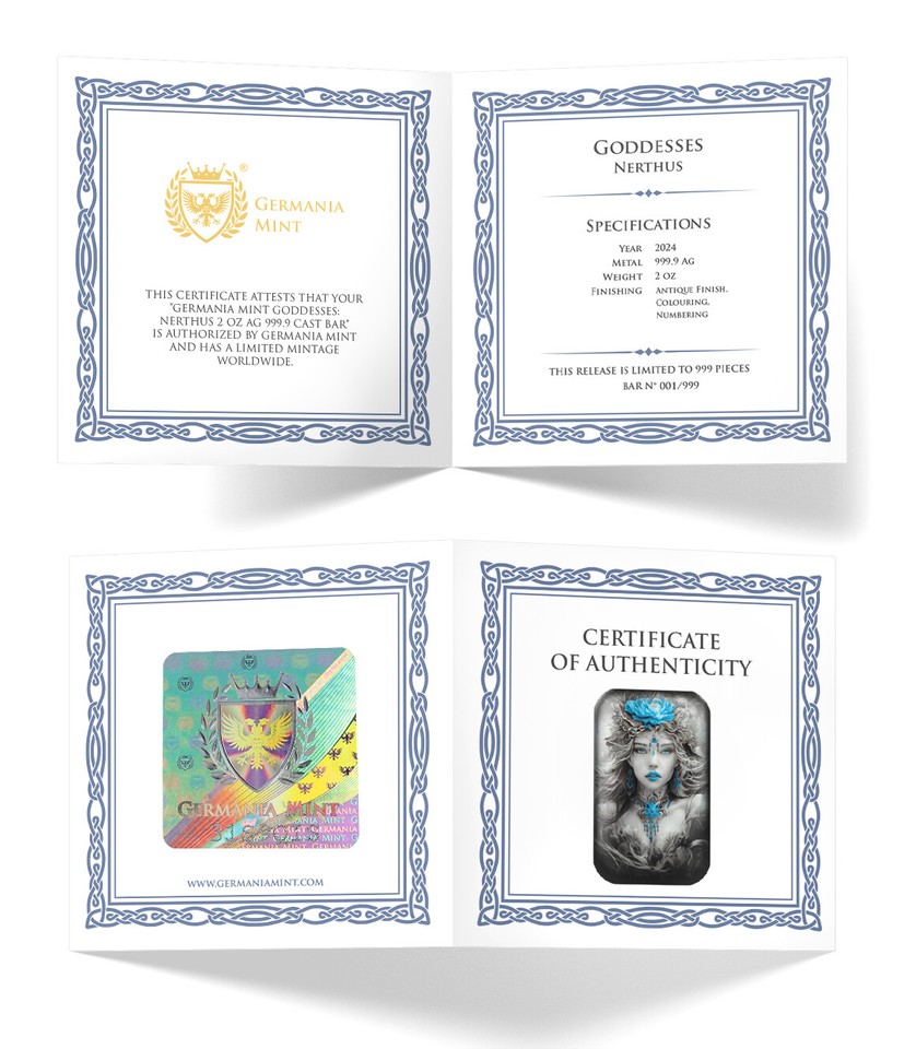 2024 Germania Goddesses Nerthus 2 oz Silver Colorized Cast Bar | eBay