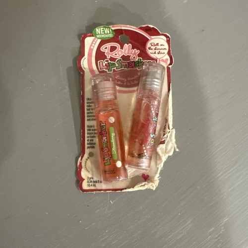RARE USA Made Bonne Bell ROLLY Lip Smacker STRAWBERRY & COTTON CANDY ...