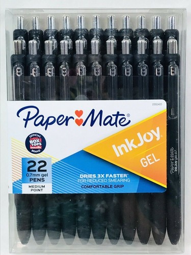 Paper Mate InkJoy GEL 0.7 mm Medium Point Black Ink Gel Pens, 22 pack ...
