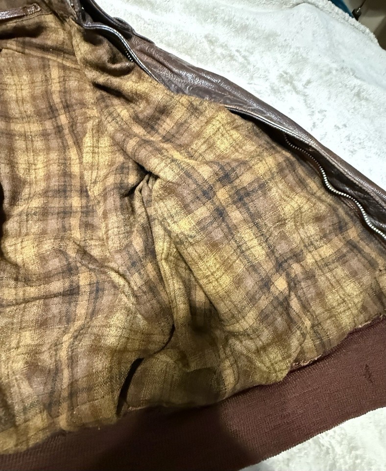 Vintage 40s USAAF WW2 A2 Leather Flight Bomber Jacket Mens 44 US ...