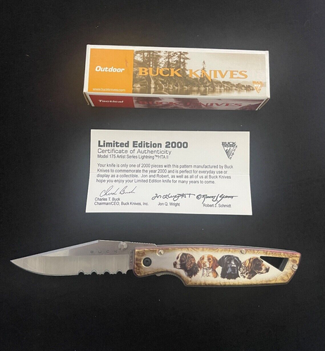 Buck 175 Lightning Knife -Limited Edition Artist Series Hunting Dogs ...