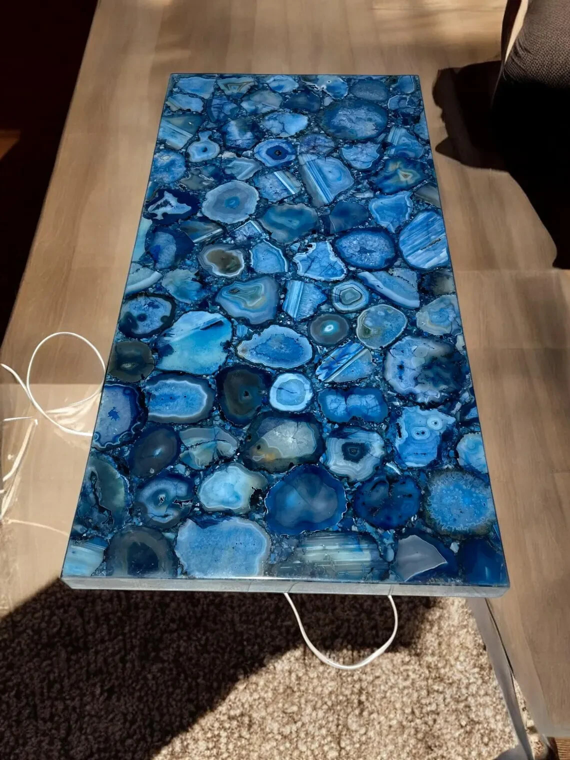 Blue Agate Coffee Table - Luxury Gemstone Furniture | Handmade Modern Home Decor | eBay