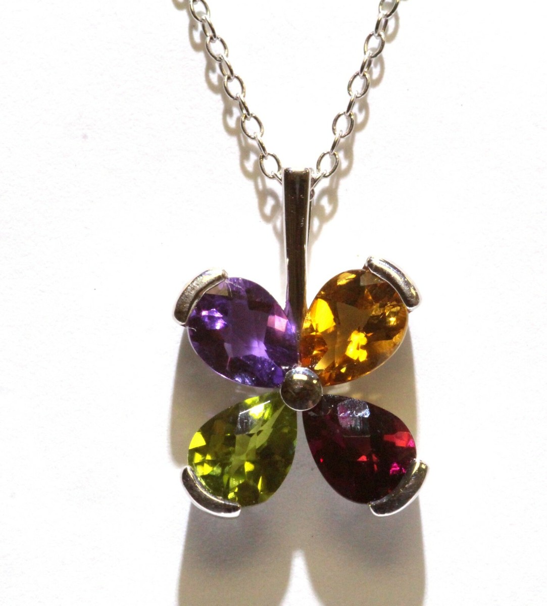Multi Gemstone Gold Pendant