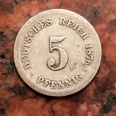 1876-F GERMANY 5 PFENNIG COIN - #A9351 | eBay