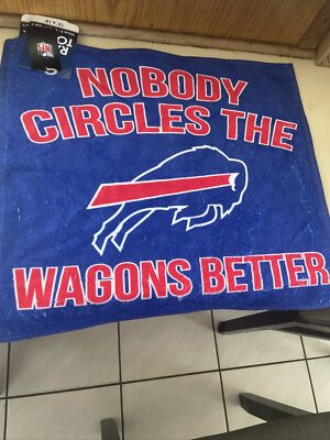 Buffalo Bills rally towel 🔥15x18🔥 nobody circles the wagon better 🏈🏈 | eBay