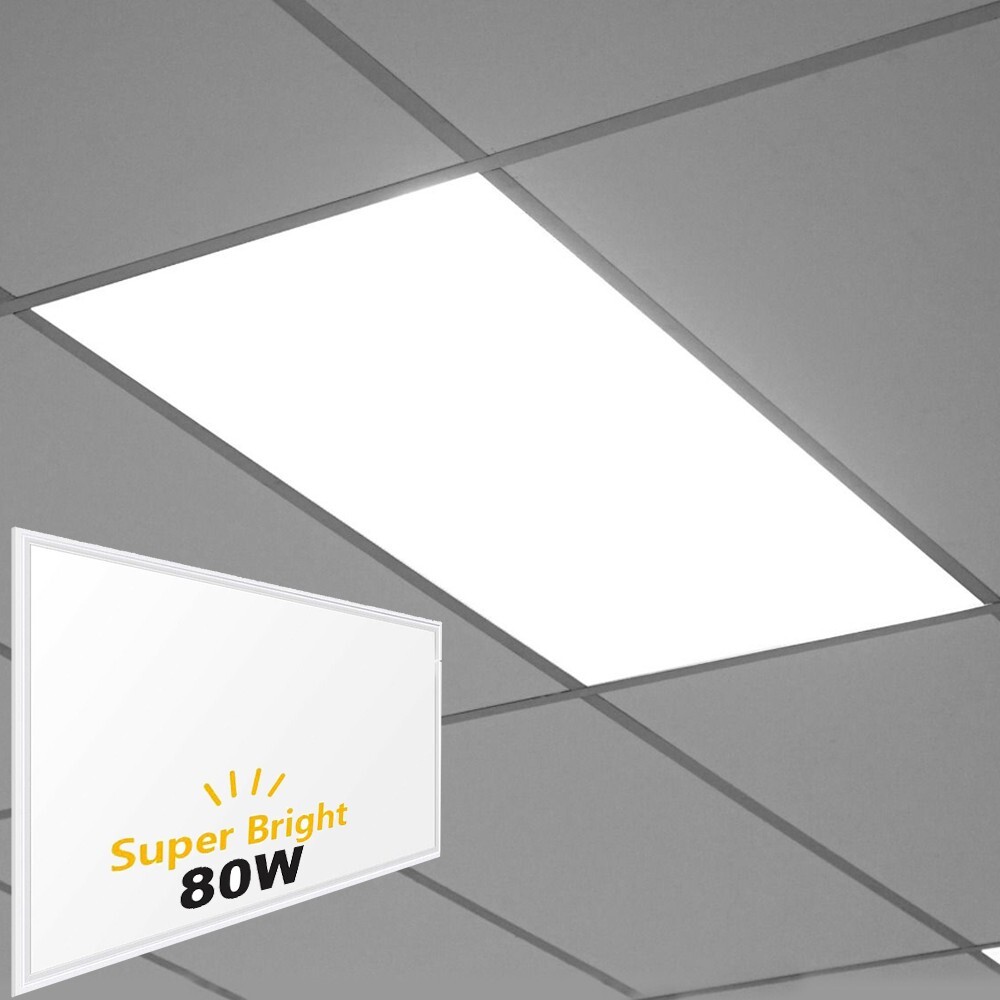 4x Suspended Ceiling Recessed LED Panel 1200x600 80W Shop Showroom ...