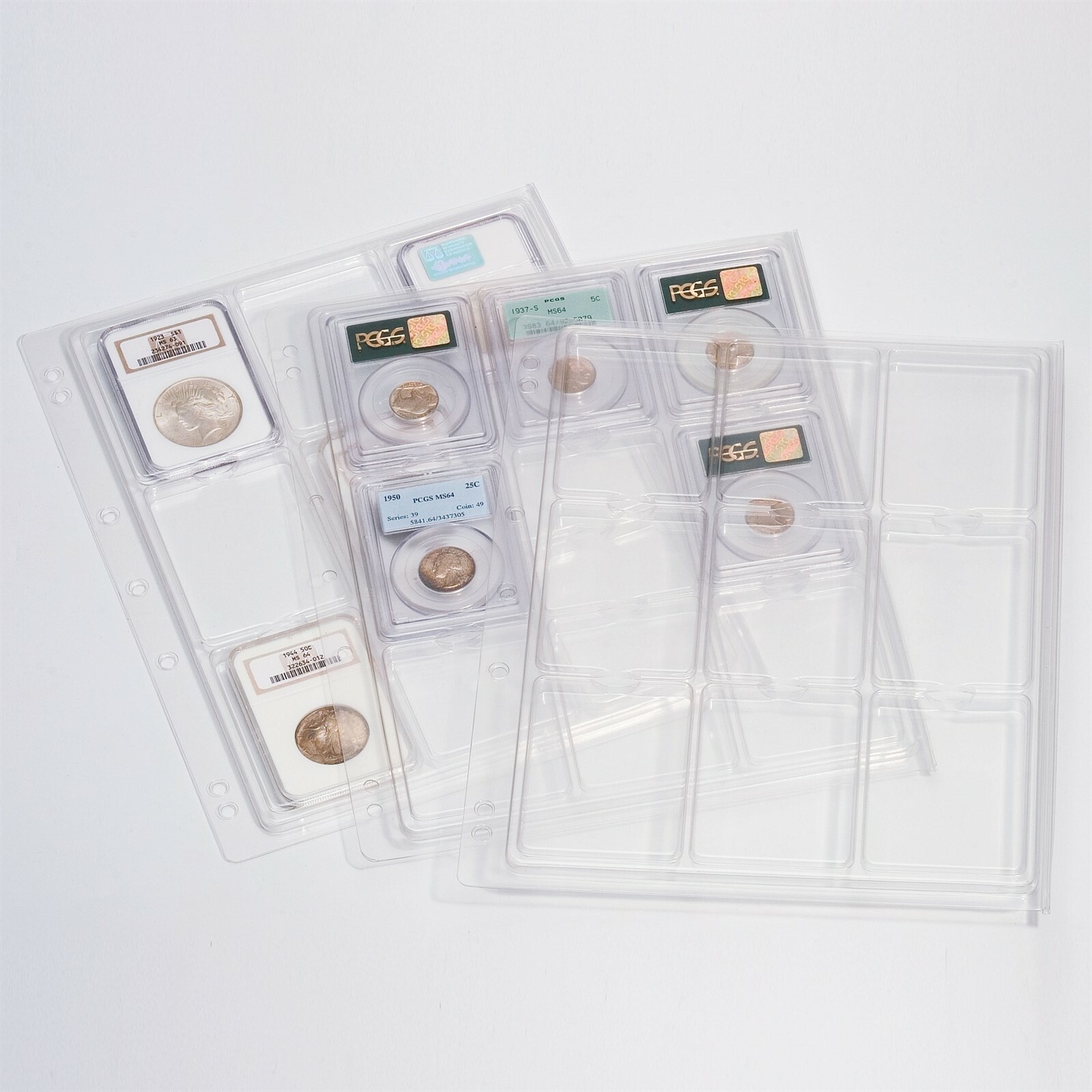 Certified Coin Pages Lighthouse Encap Graded Slab Album 2 Sheets NGC ...
