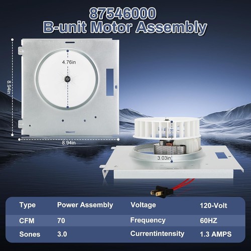 FOR Nutone 87546000 B-Unit Motor Assembly 769RFT 769RF V769RF ...