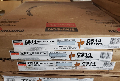 Simpson StrongTie CS14 14Ga Galvanized Steel Coiled Strap 1-1/4" x 100 ...