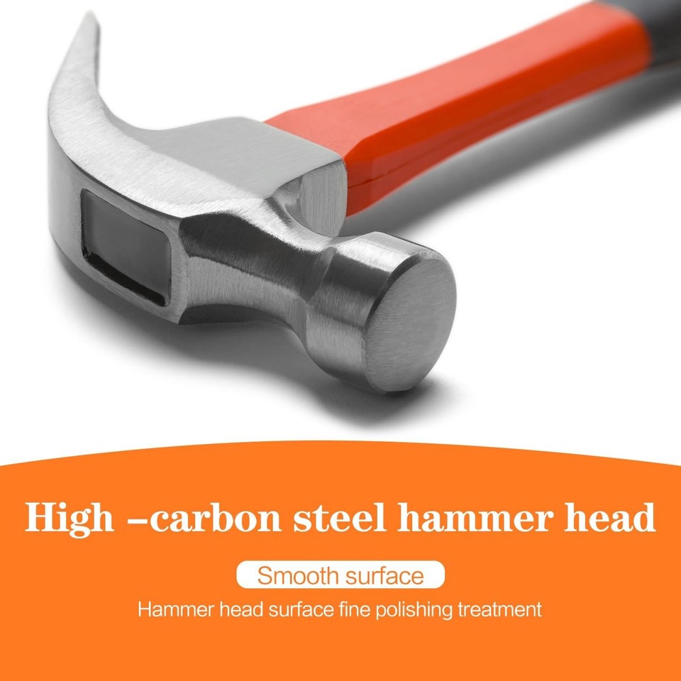 2pcs Claw Hammer Set, 8oz Mini Claw Hammer and 16oz Straight Rip Claw ...