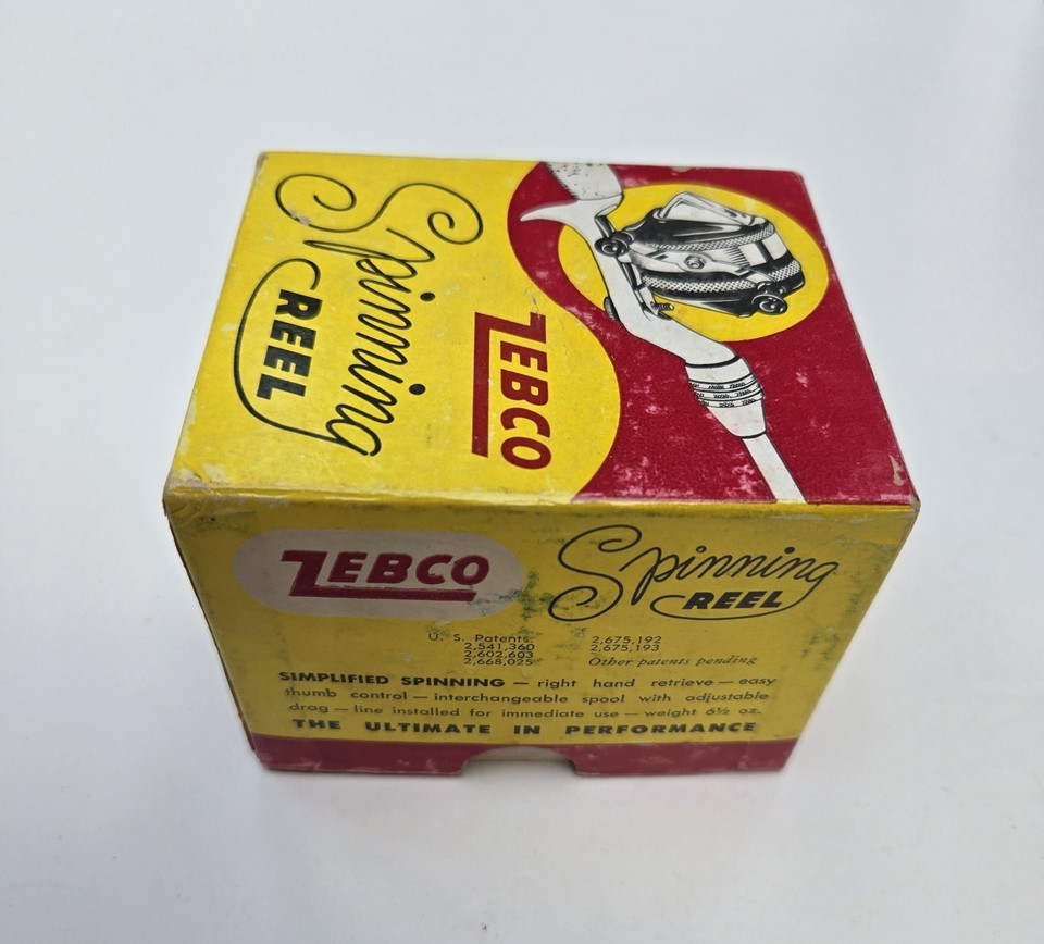 Vintage Zebco Model 33 Spinner All Black Push Button Fishing Reel, Box ...