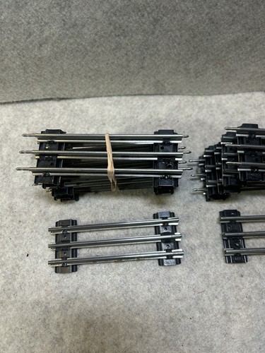 LIONEL 0 GAUGE LOT 10-PC TRACK HALF STRAIGHT SECTION 3 rail short USED ...