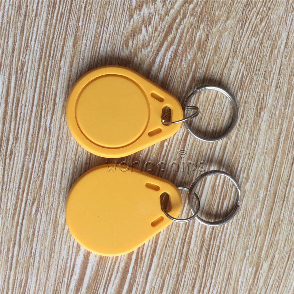 5PCS Yellow RFID Sensor Proximity Card IC Key Tags Keyfobs Keychain 13 ...