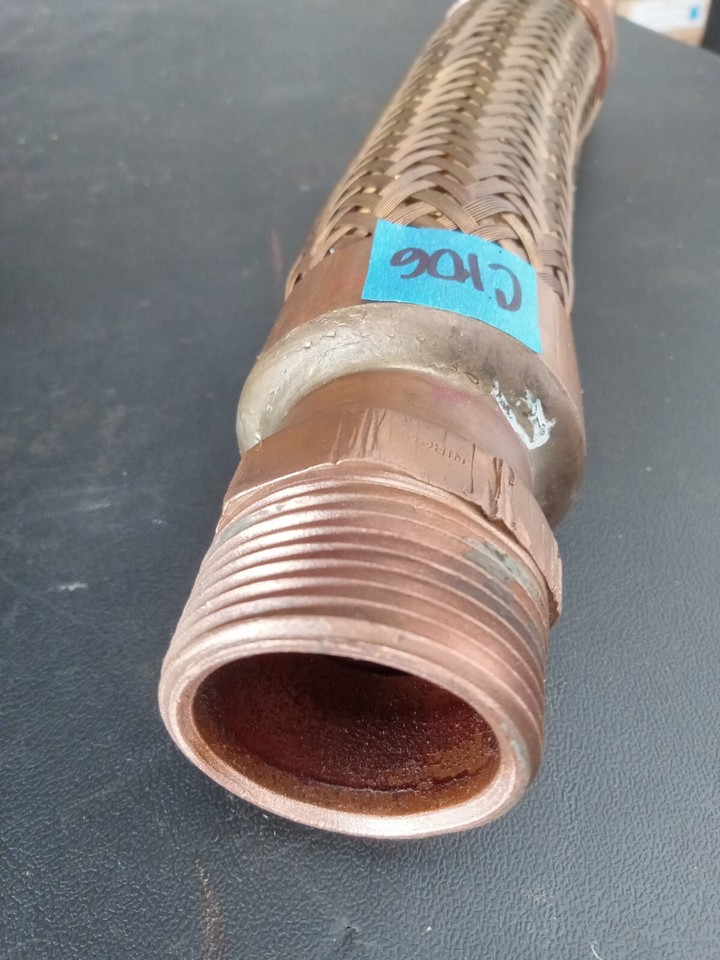 Nibco Braided Copper Flex Hose 1¼" MNPT x 1¼" MNPT 12" in length | eBay