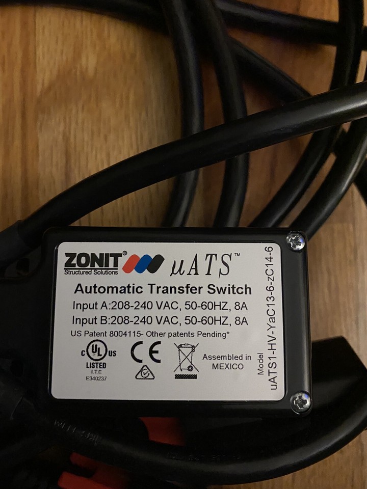 Zonit μATS1-HV Micro Automatic Transfer Switch 208-240V Single Phase ...