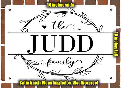 Judd Family Decorative Metal Door or Wall Plaque (Style 1) | eBay