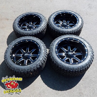 22x12 Black D610 Fuel Maverick Wheels Rims 35" RT Tires Ford F-150 ...