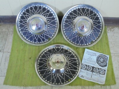 NOS Vintage LYON Accessory Hubcaps 15" Set 3 Wheel Covers 1950's 1960's ...