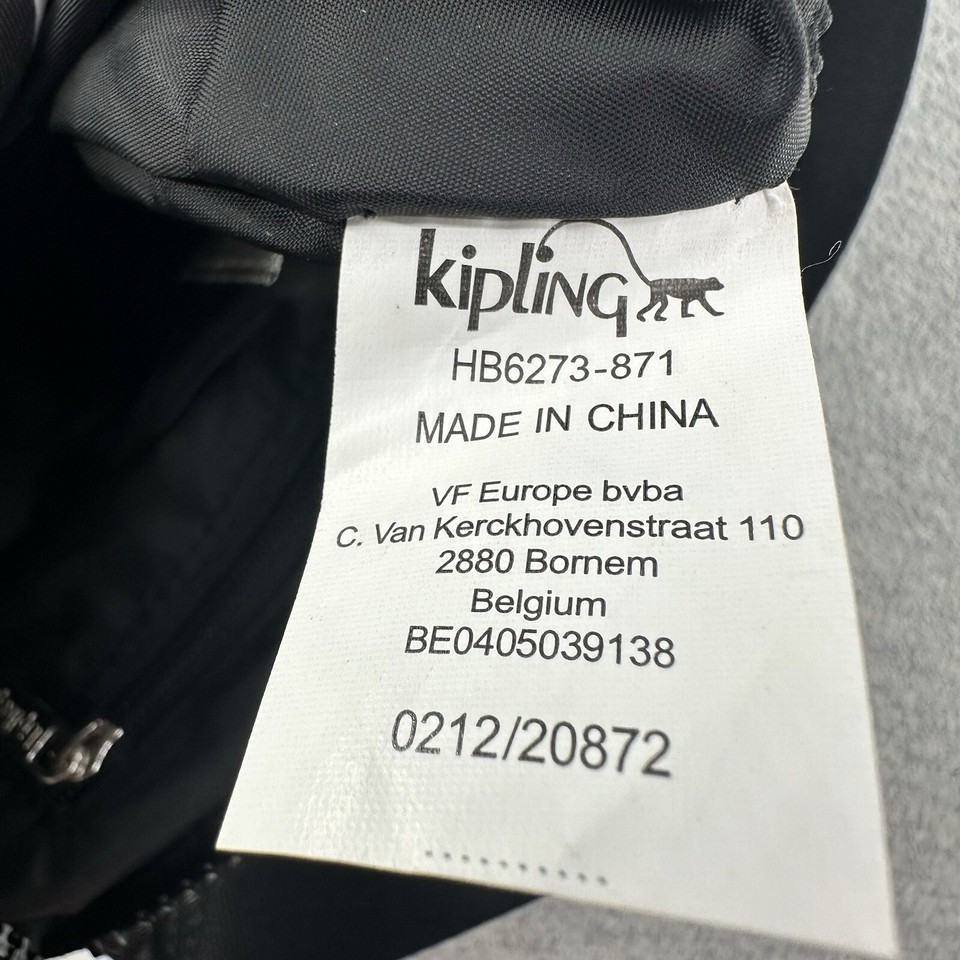 KIPLING - Black & White Stripe w/ Charm 3 Zippers Travel Crossbody ...