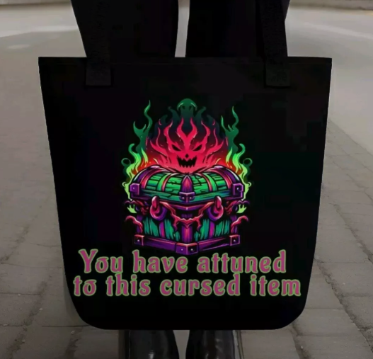 Tabletop D&D Tote Bag of Holding Cursed Item 15" X 15" 3 handle colors ...