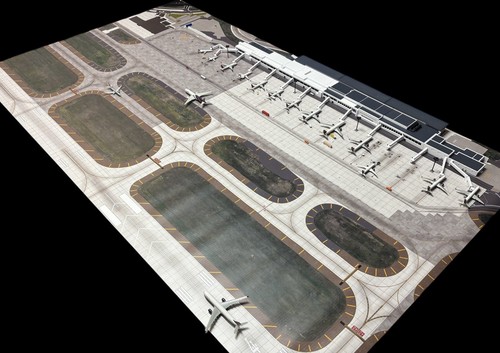 1/400 Scale Minneapolis Terminal 2 Model Airport And 4’ X 7’ Ground Mat ...
