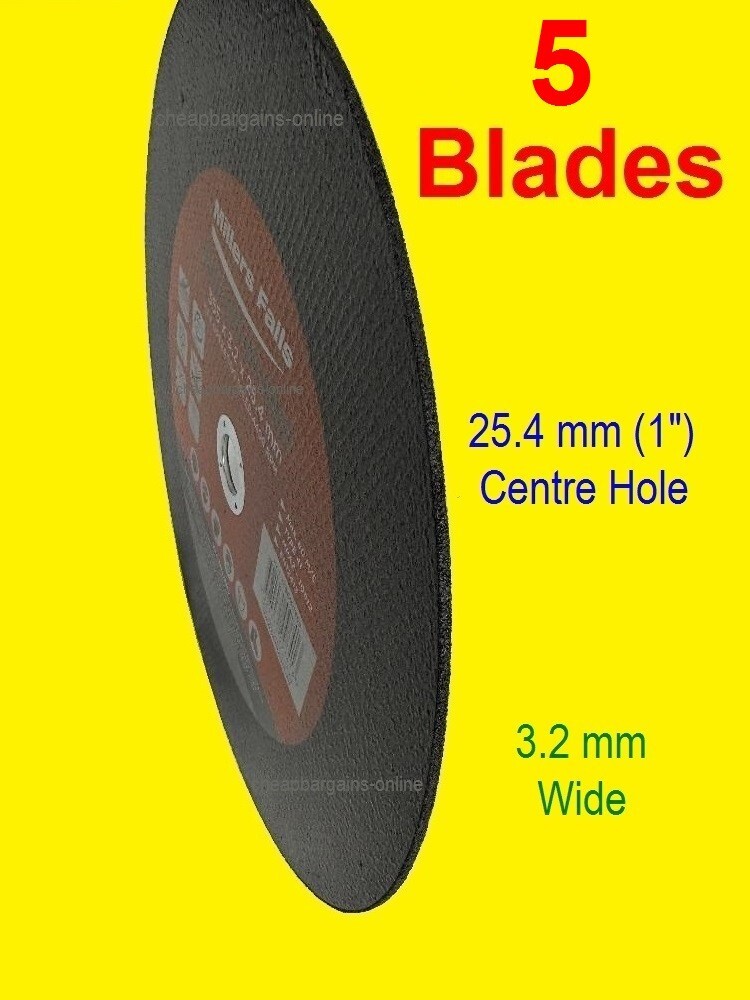 5 x 355mm METAL CUTTING DISCS 14" CUT OFF SAW BLADES METAL DROP / CHOP ...