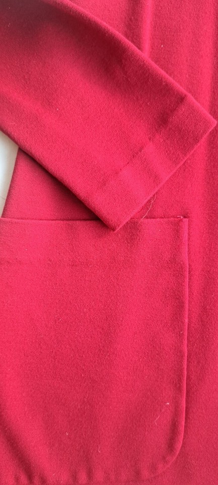 WOLFORD UK size 10 S small EU 38 RED viscose DRESS A style long sleeve ...