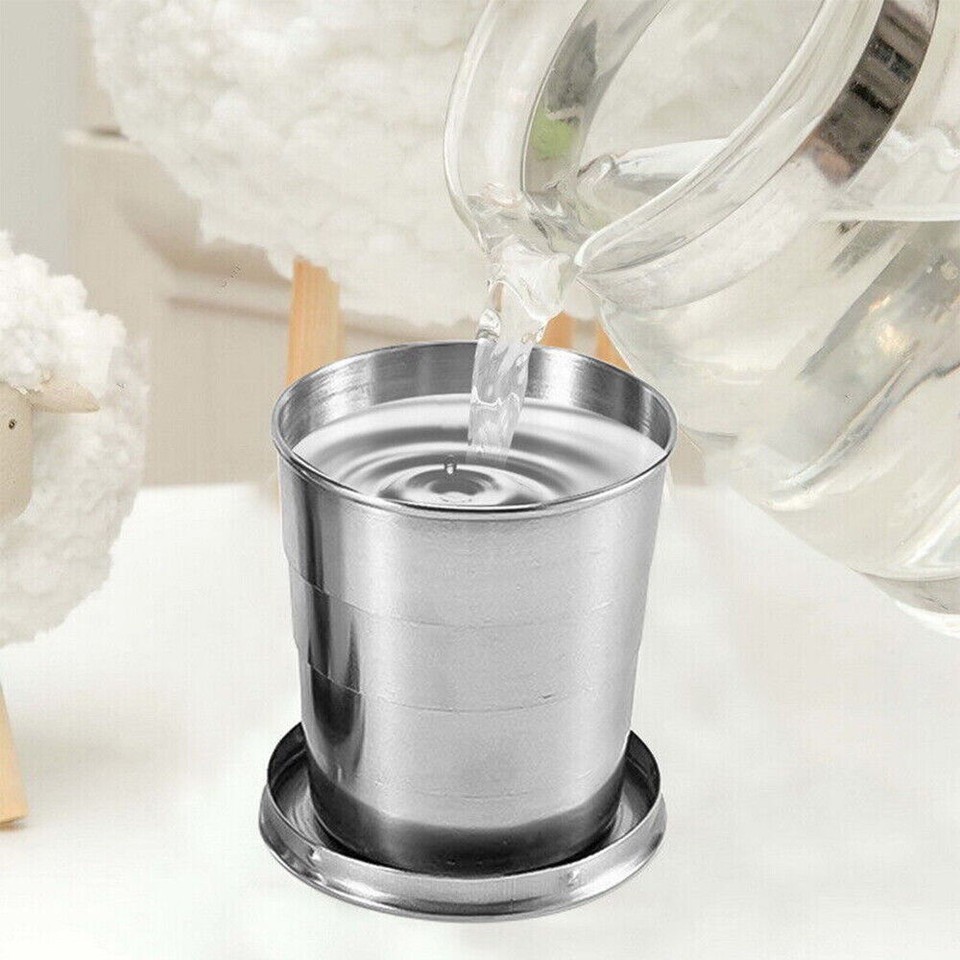 Stainless Steel Retractable Folding Cup Travel Camping Outdoor ...