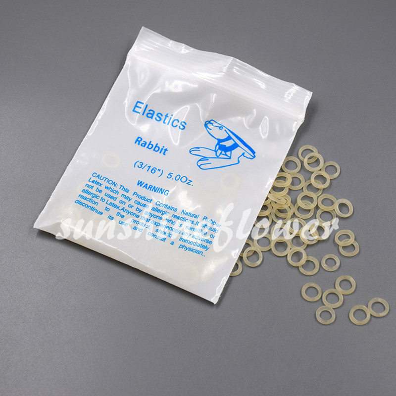 Dental Orthodontic Elastic Bands 3/16'' 5.0 oz Rabbit - Braces - Rubber ...