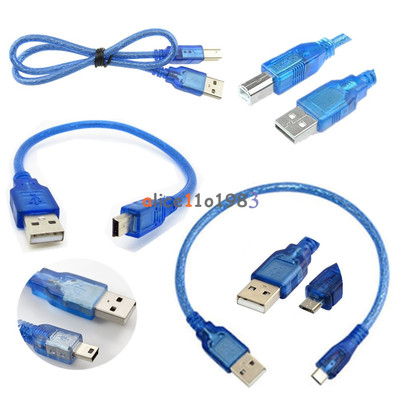 Blue 30CM USB A Male to Type B Plug/Mini USB/Micro USB Cable F Computer ...