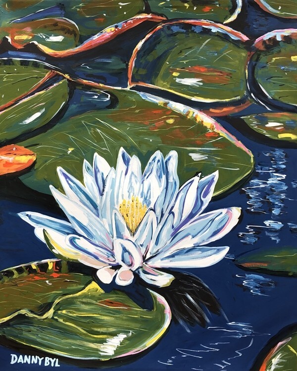 White Lily Original Art PAINTING Retired Artist DAN BYL Modern ...