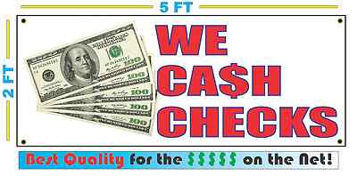 WE CASH CHECKS w/ Photo Banner Sign NEW | eBay