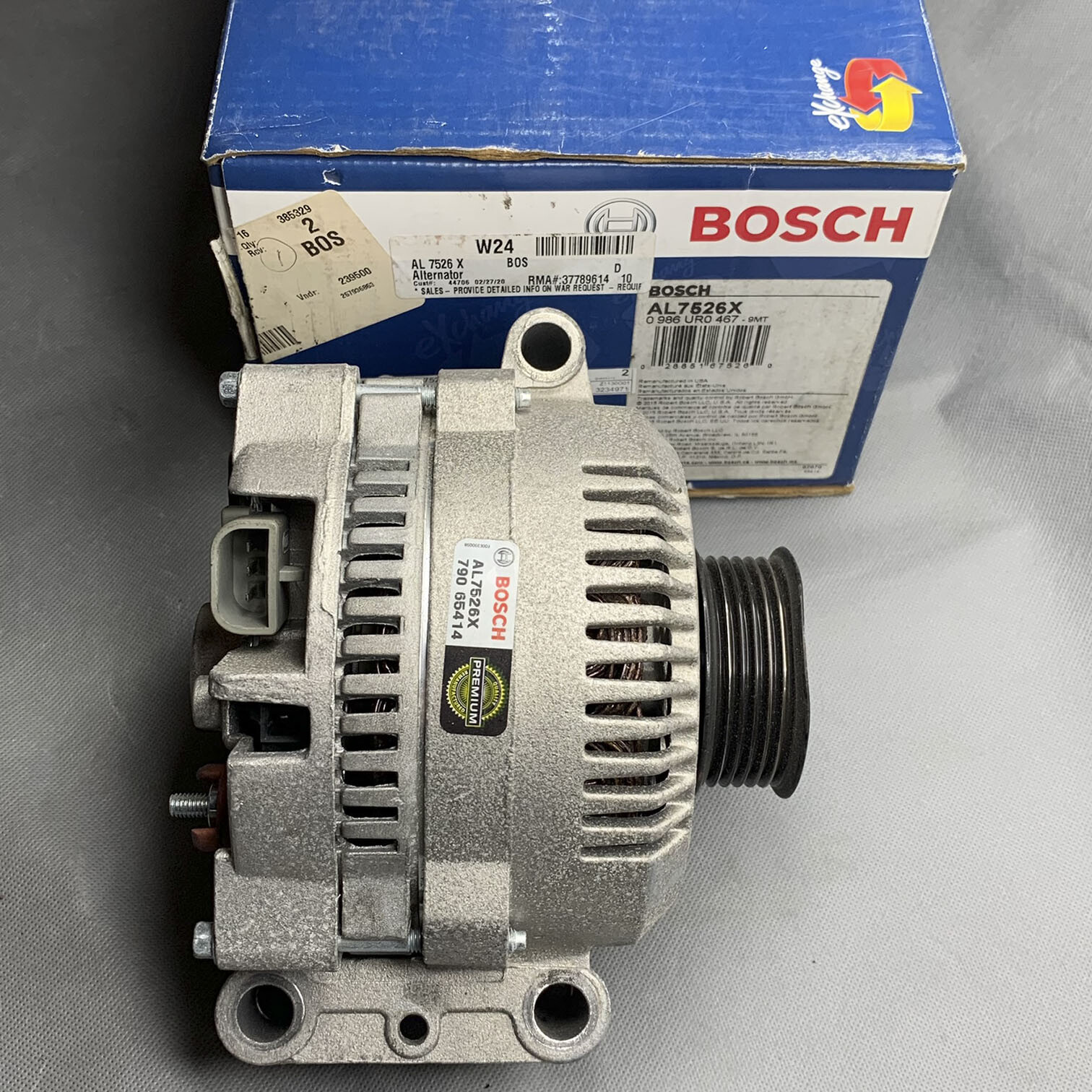 OE Bosch Reman Alternator AL7526X For Mazda B2300 B2500 B3000 Ford E ...