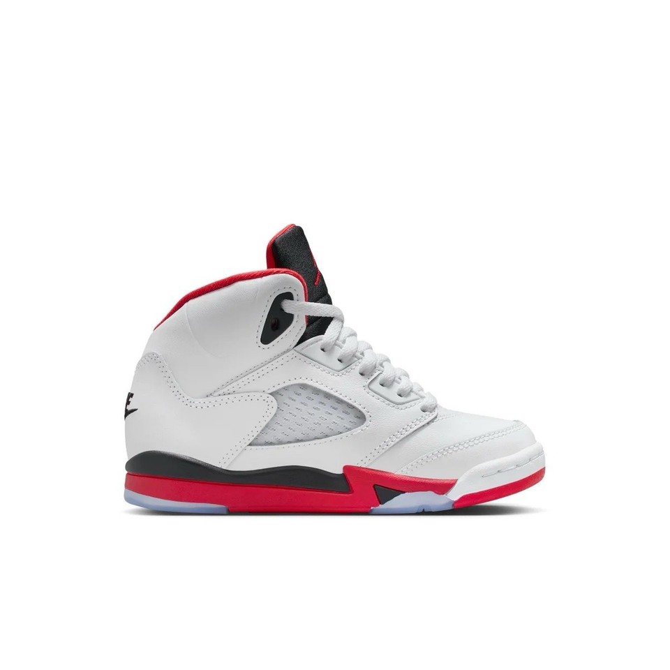NIKE AIR JORDAN 5 RETRO "FIRE RED" - PRESCHOOL SIZE 12c | White/fire ...