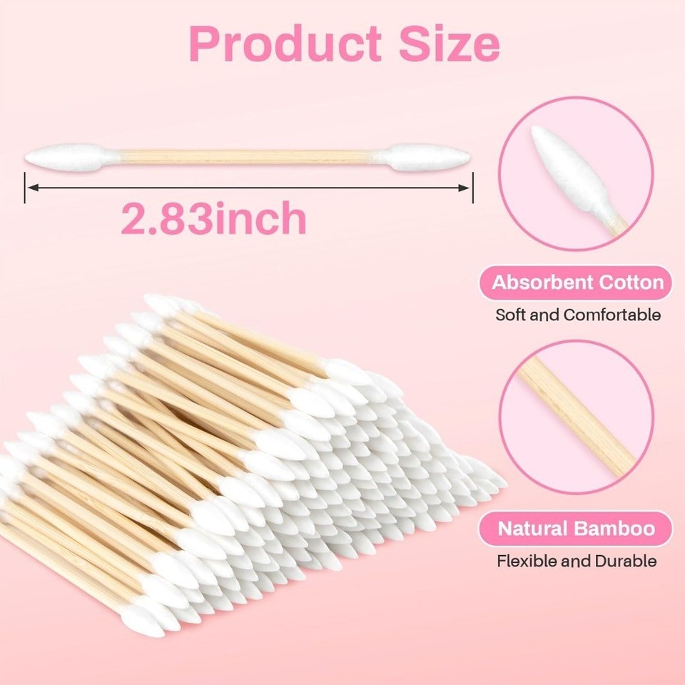 Disposable Pointed Cotton Swabs Double End Precision Tips for Makeup ...