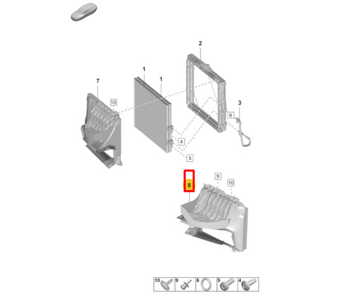 NEW PORSCHE TAYCAN RIGHT SIDE RADIATOR AIR GUIDE 9J1121334A ORIGINAL NO ...