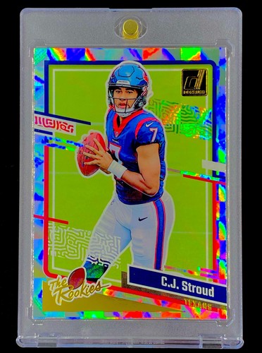 CJ STROUD ROOKIE CHECKERBOARD REFRACTOR RC Card SP Insert Panini 2022 ...
