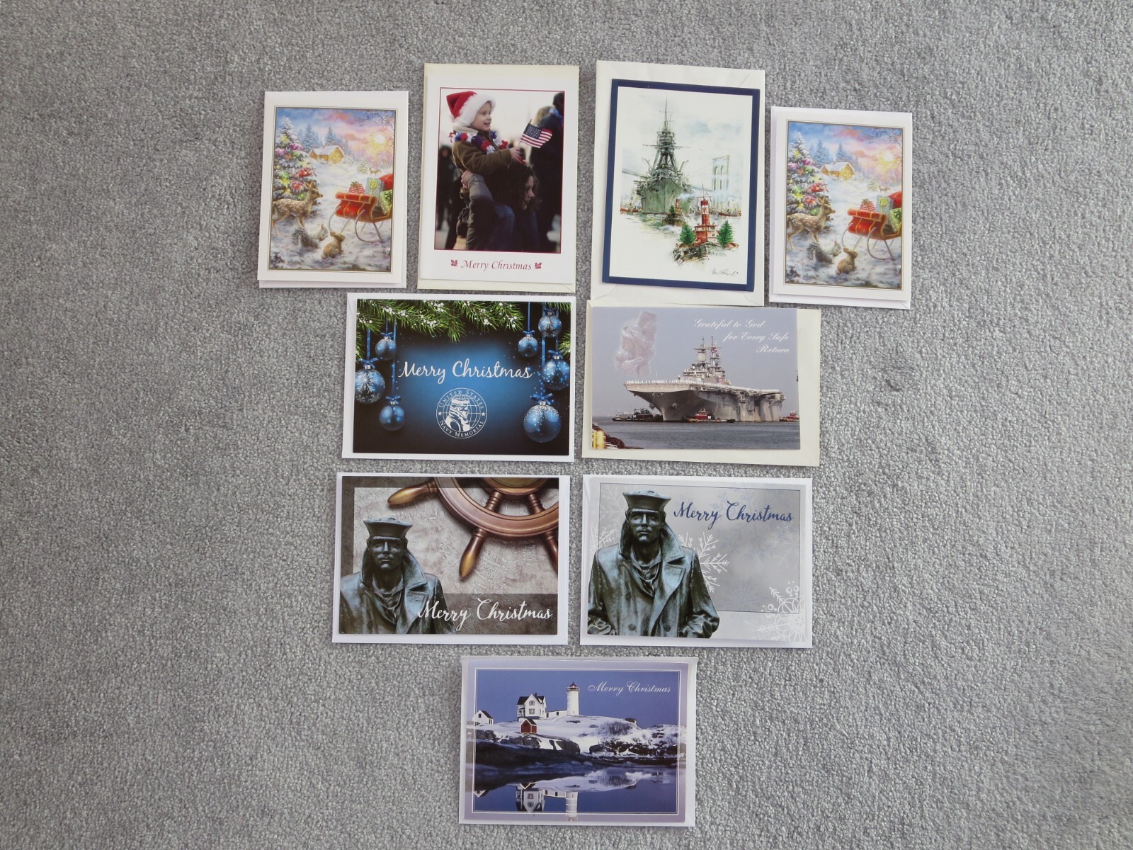 Christmas Cards With Envelopes, Assorted Holiday Nautical Theme, QTY: 9 ...