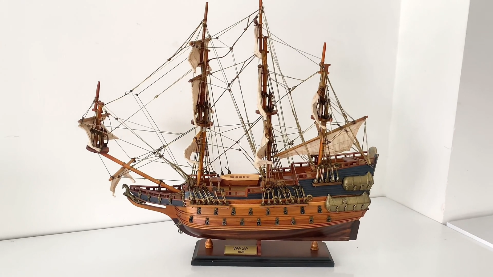 Vasa Wooden Ship Model 22,8"L Vintage Wasa Warship Unique Home ...