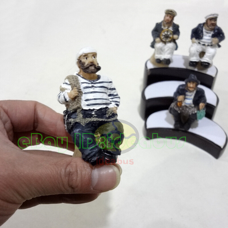Nautical Captain Mate Sailor Fisherman Sea Character Figure Figurine(3 ...