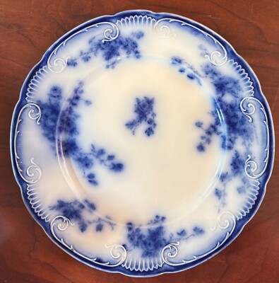 Flow Blue 8.5” china plate floral pattern | eBay