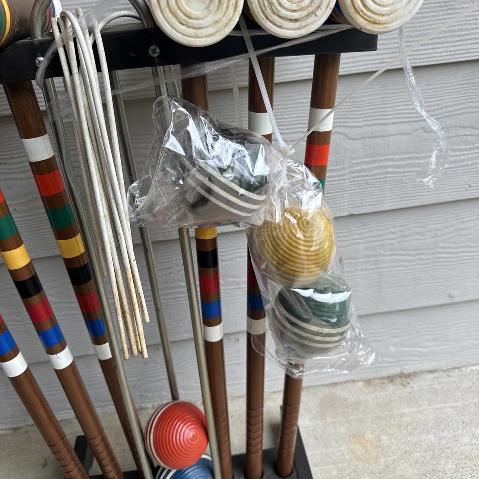 Vintage~Forster~Wood Croquet Set w/Stand 6 Players Made In USA | eBay